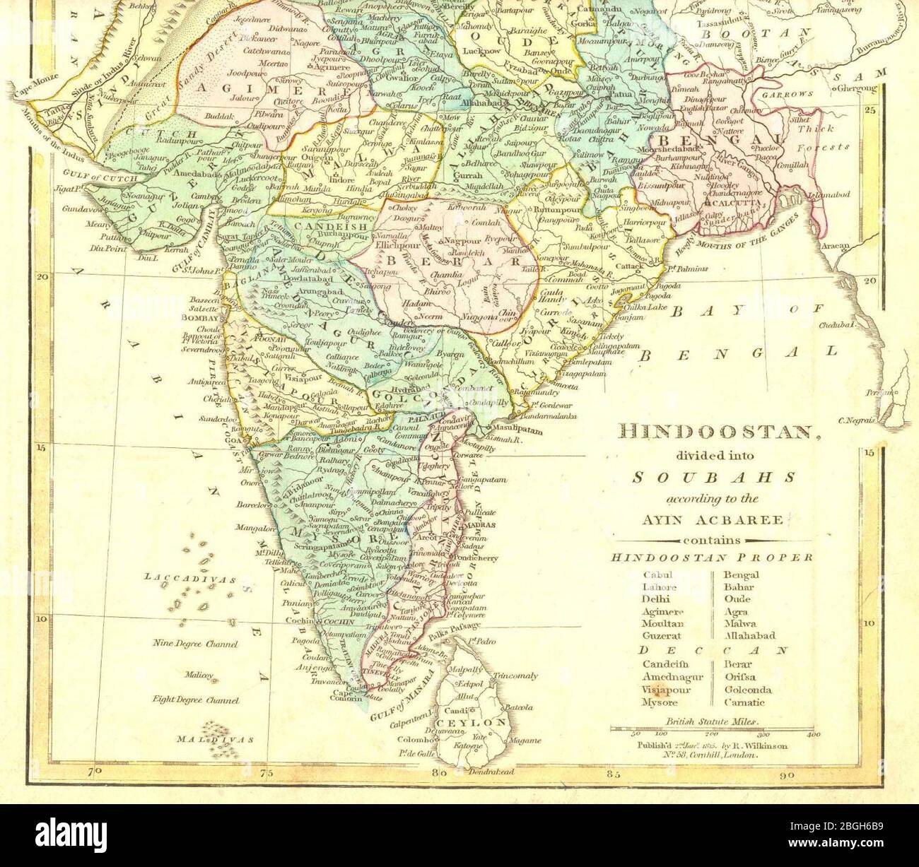 Hindoostan, divided into Soubahs according to the Ayin Acbaree,‘ a ...