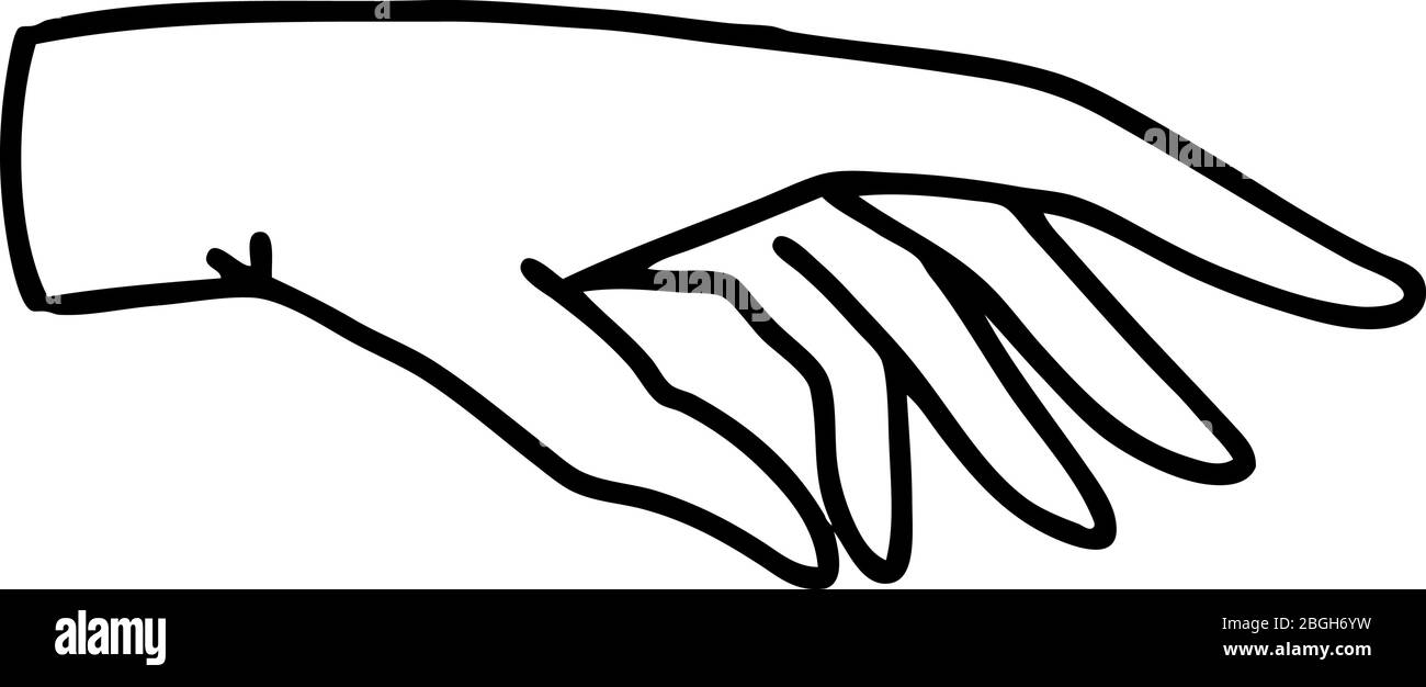 tattoo in black line style of a hand Stock Vector Image & Art - Alamy