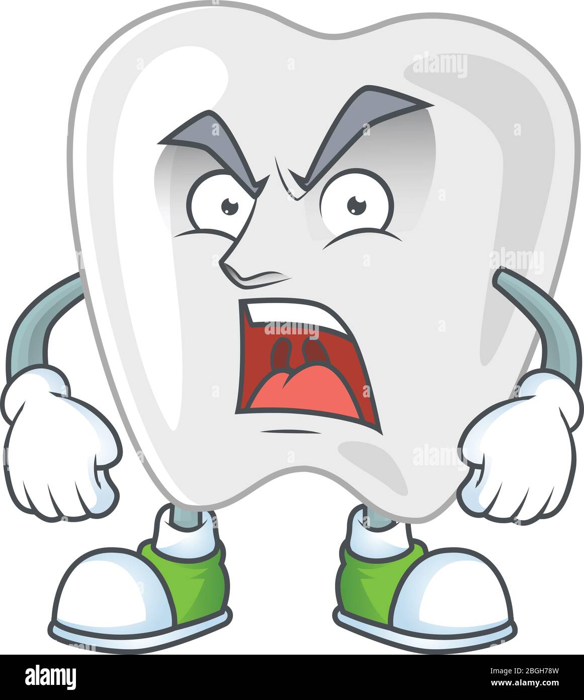 Teeth cartoon character design with mad face Stock Vector Image & Art ...