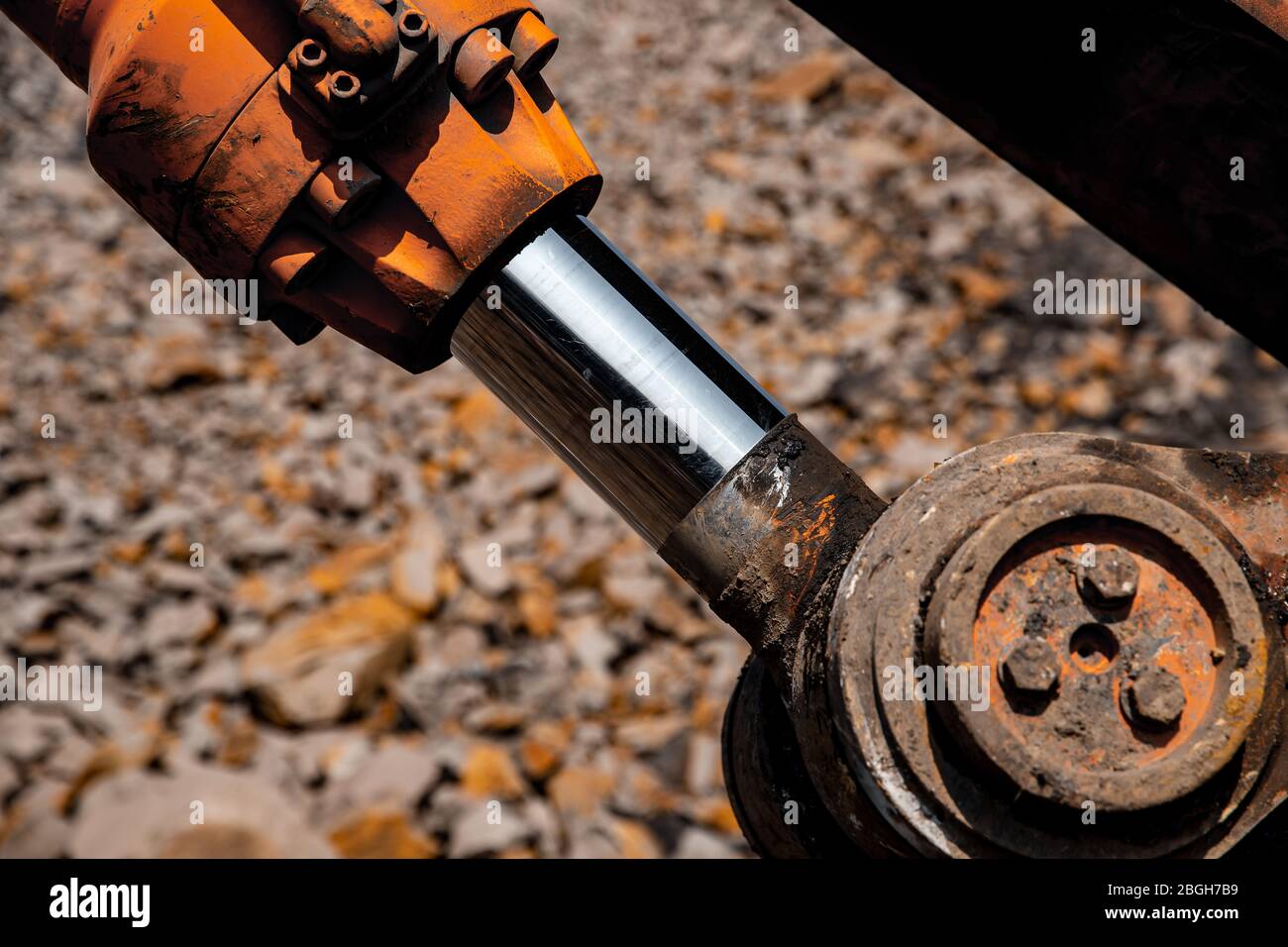 Pneumatic piston for machinery technology. Concept machine for lifting ...