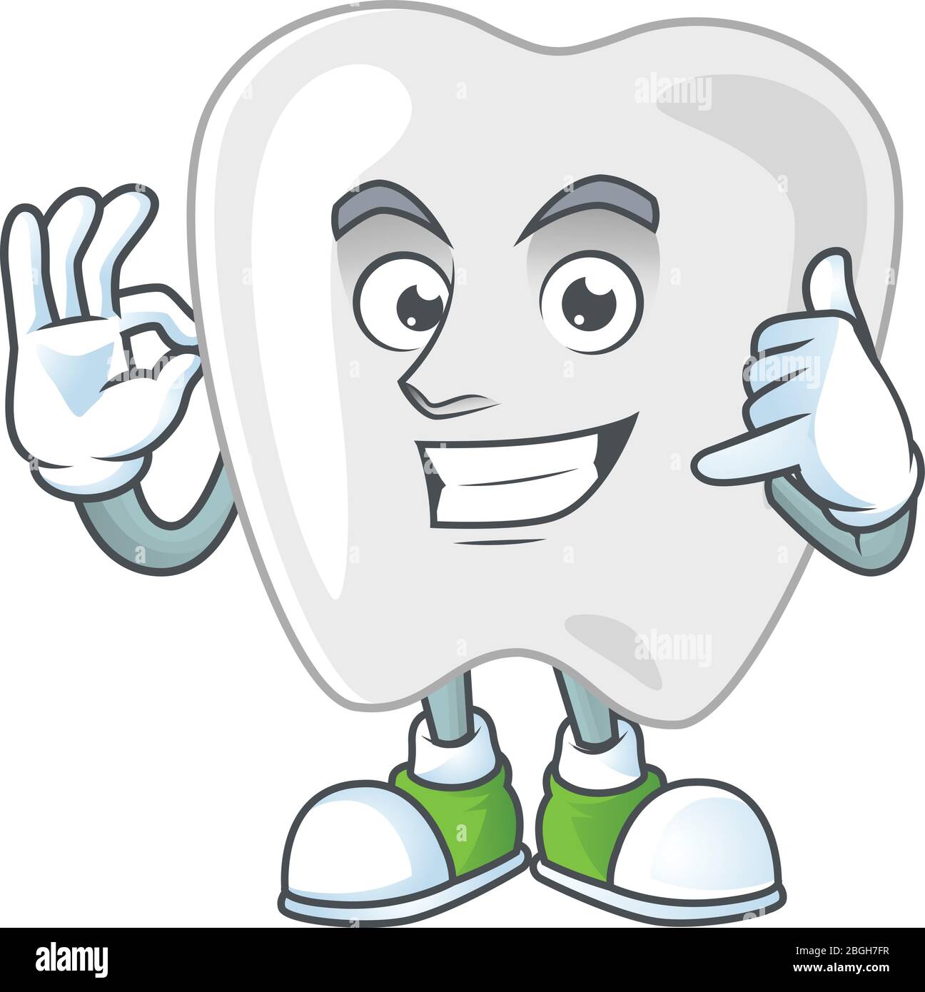 Teeth mascot cartoon design make a call gesture Stock Vector Image ...