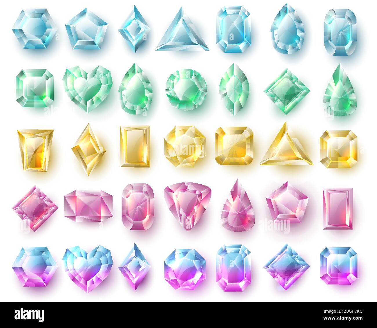 Color cutting gems, nature brilliants. Precious stones and diamonds ...