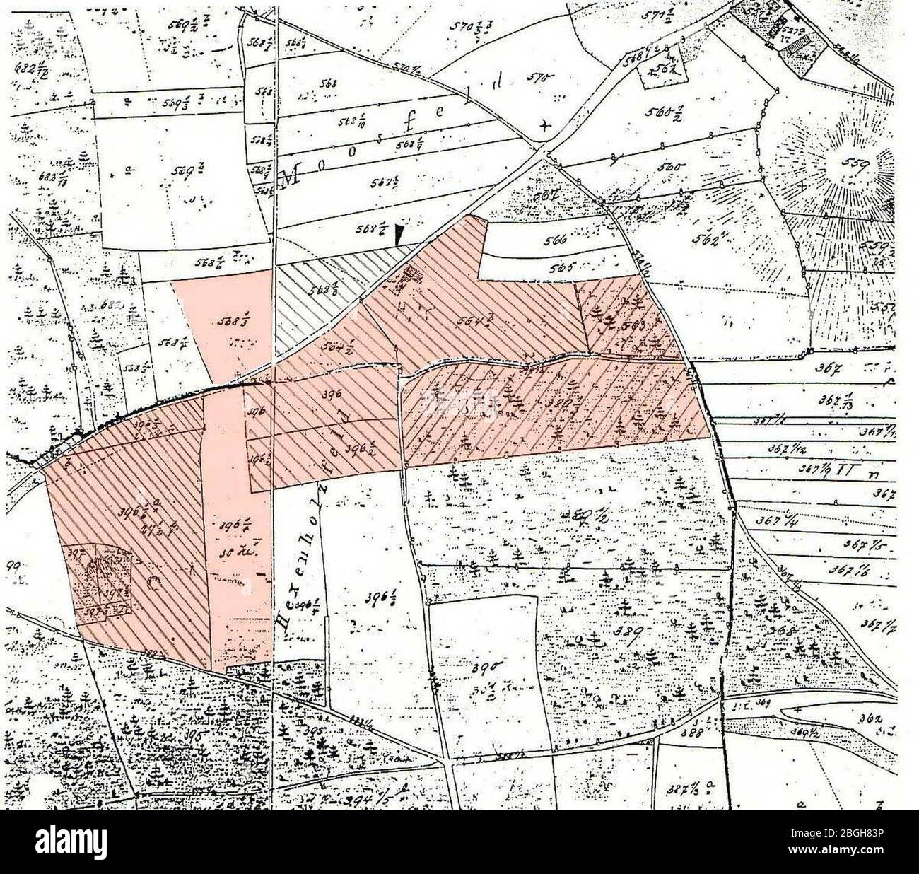Hinterkaifeck Flurkarte nach 1870 Stock Photo - Alamy