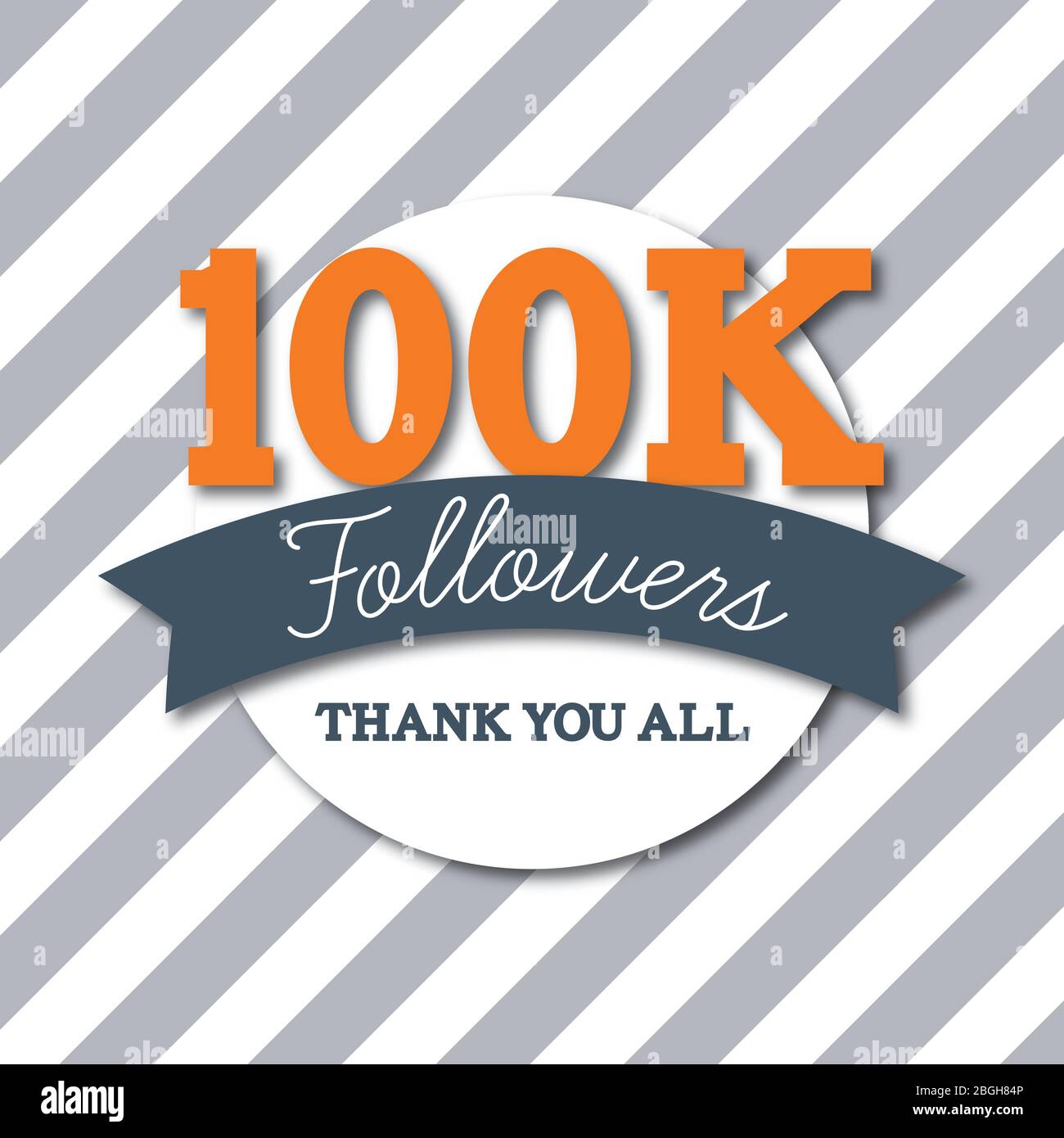 100k Followers Thank You All Social Media Subscribers Banner Stock