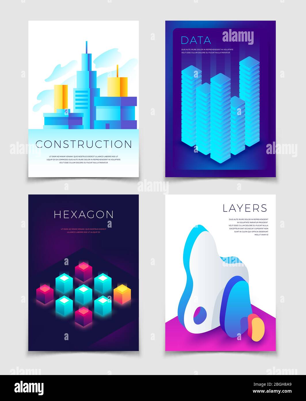 Modern abstract 3d geometric backgrounds with futuristic colorful ...