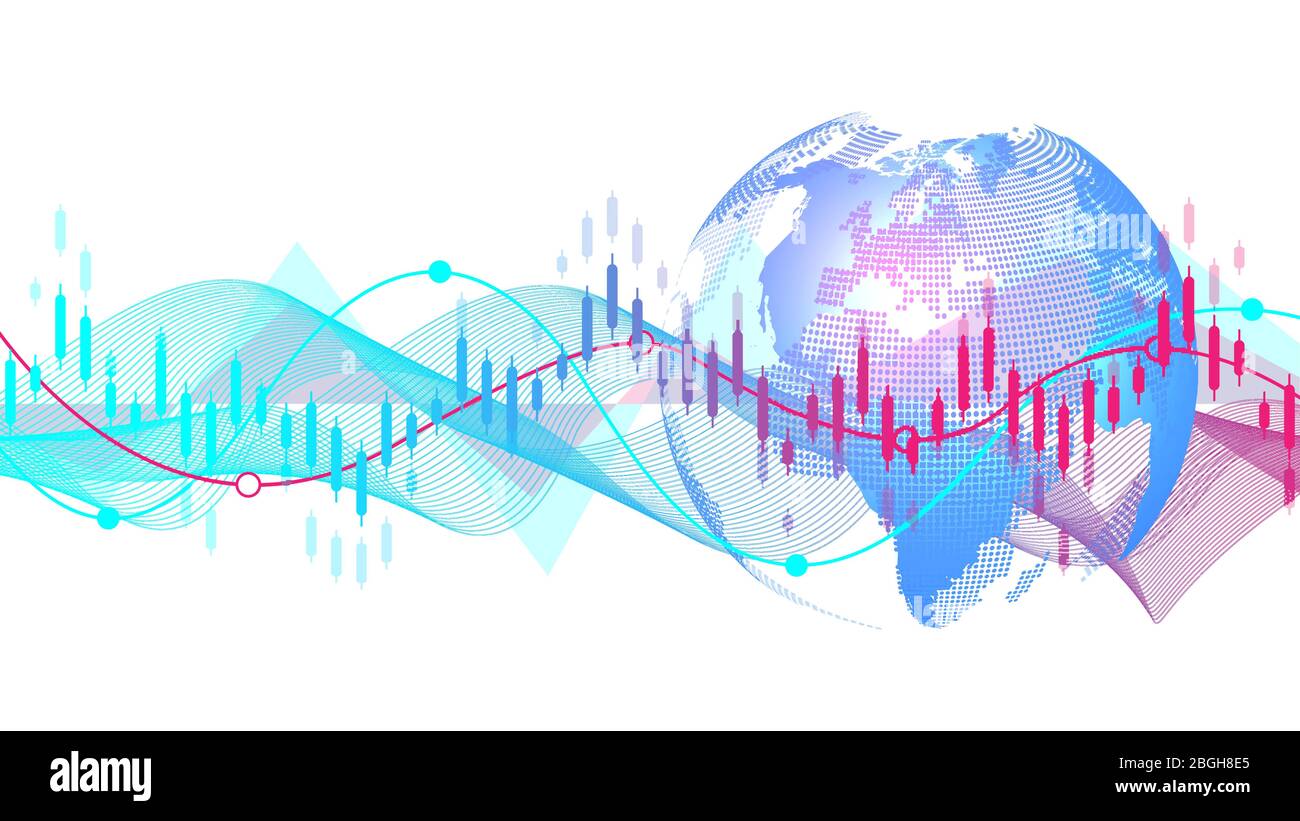 Stock market background or forex trading business graph chart for ...