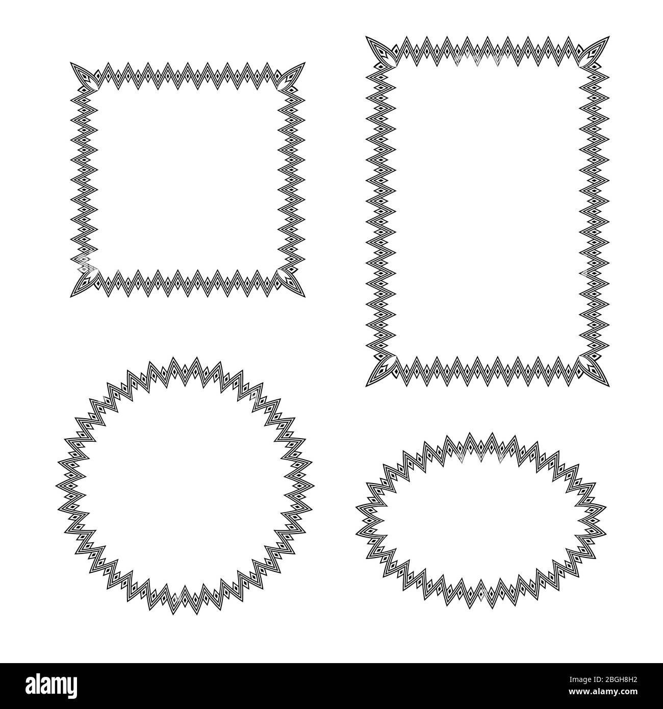American ethnic round, square border frame set Stock Vector Image & Art ...