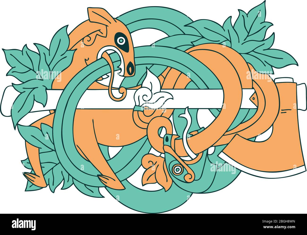 Snake carving Stock Vector Images - Alamy