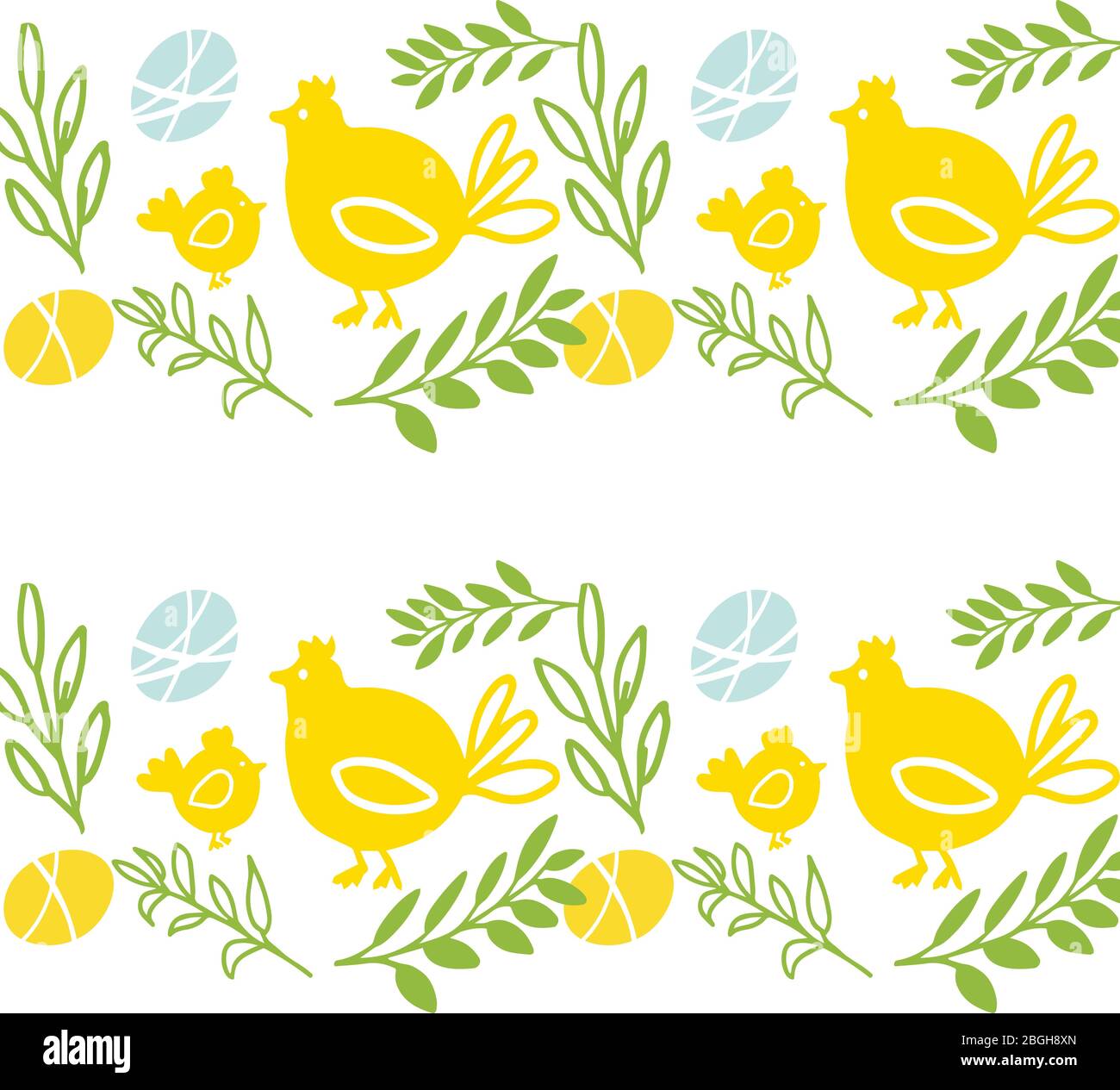 Vector Seamless pattern Chickens bird yellow color, Background Stock ...