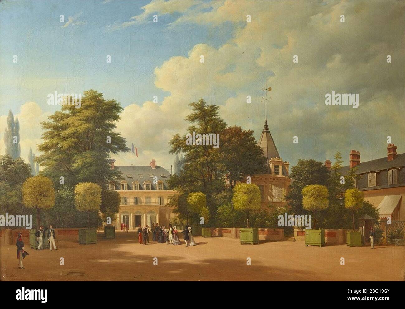 Hippolyte Sebron - Vue Du Château De Neuilly Stock Photo - Alamy