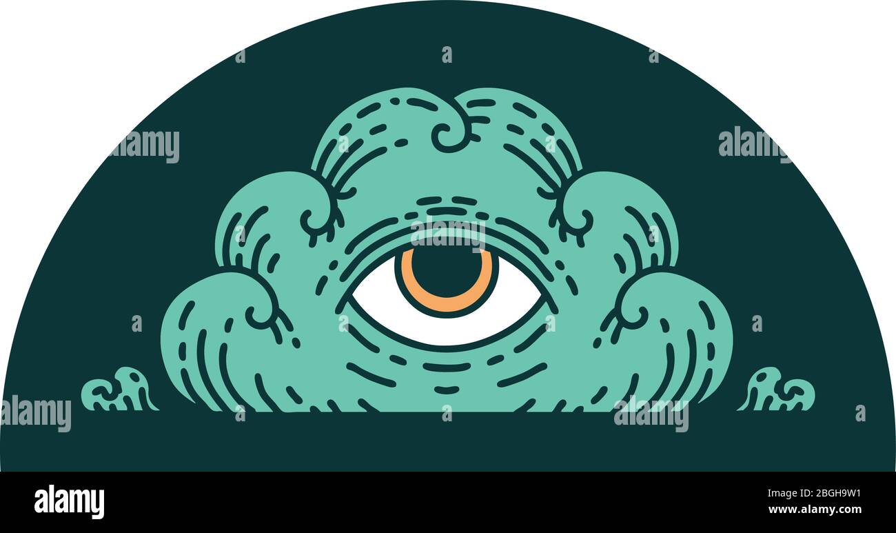 iconic tattoo style image of an all seeing eye cloud Stock Vector Image ...