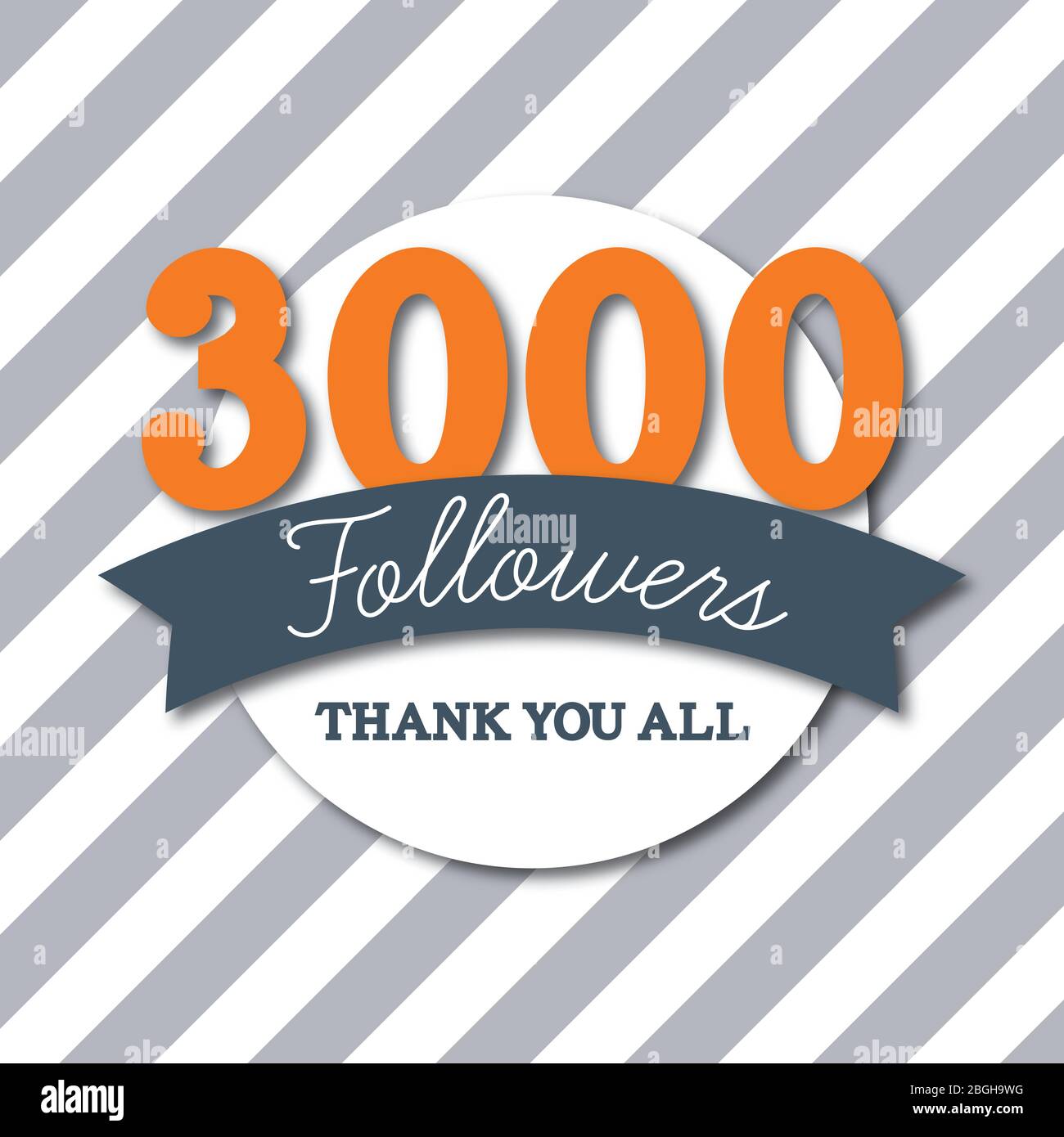 3000 followers. Thank you all. Social media subscribers banner Stock ...
