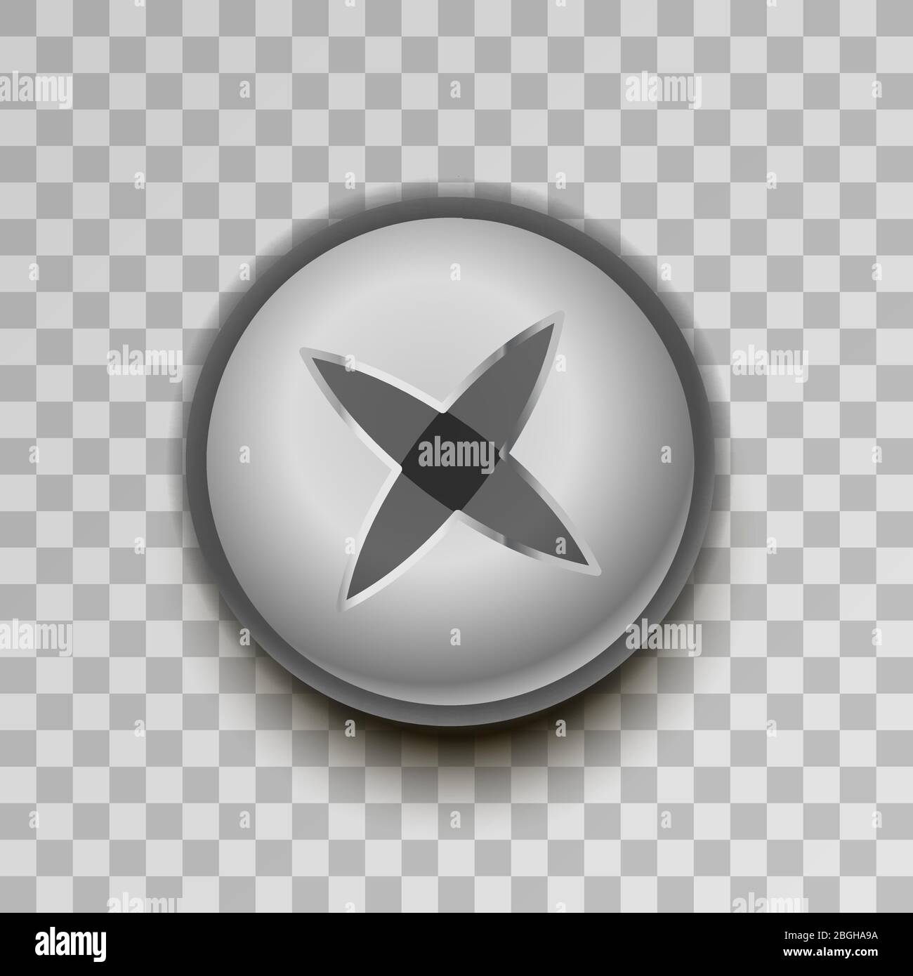 Realistic metal cross screw on transparent background Stock Vector ...