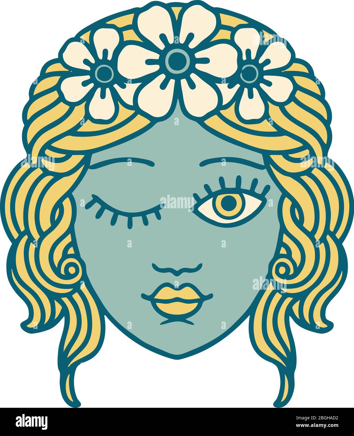 Tattoo woman face Cut Out Stock Images & Pictures - Alamy