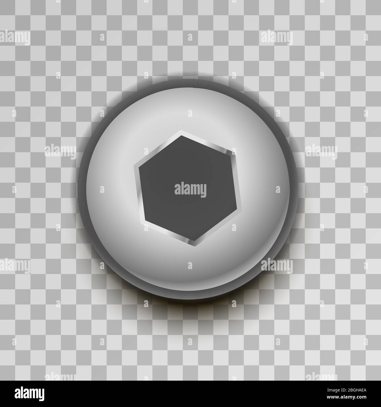 Realistic metal hexagon screw on transparent background Stock Vector ...