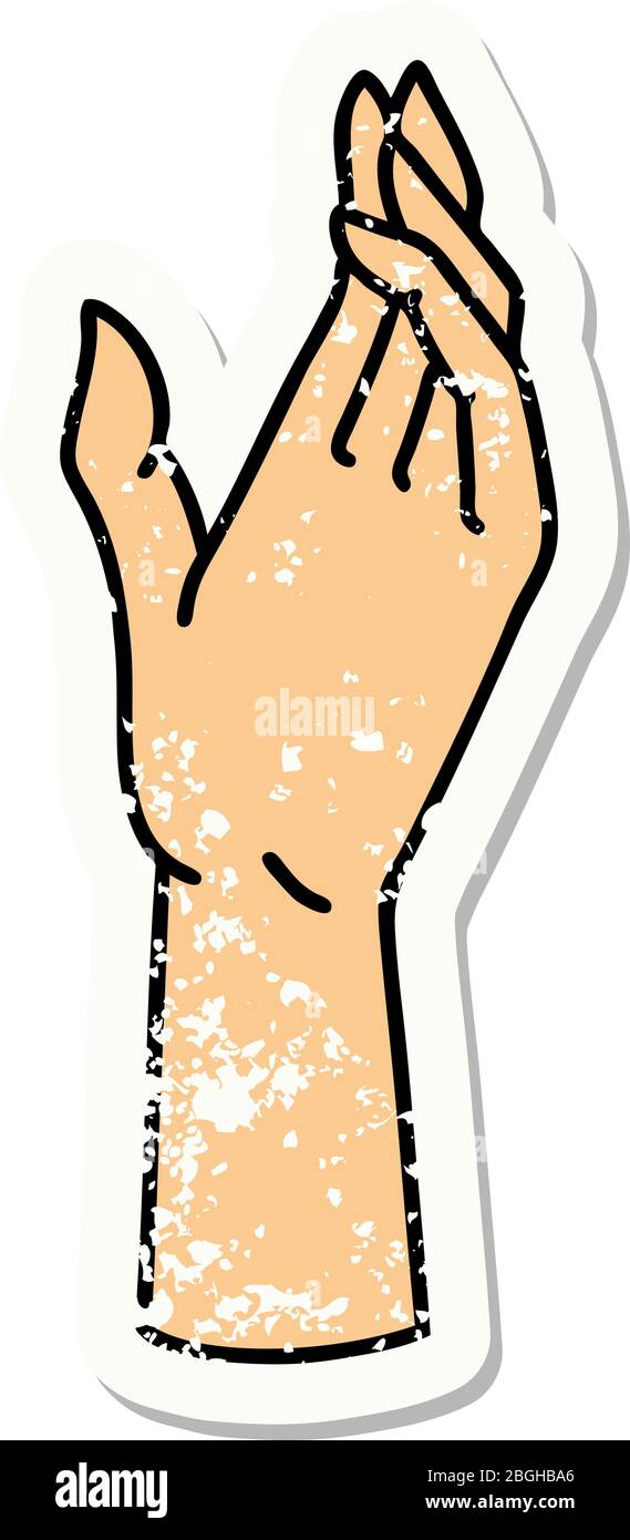 distressed sticker tattoo in traditional style of a hand Stock Vector ...