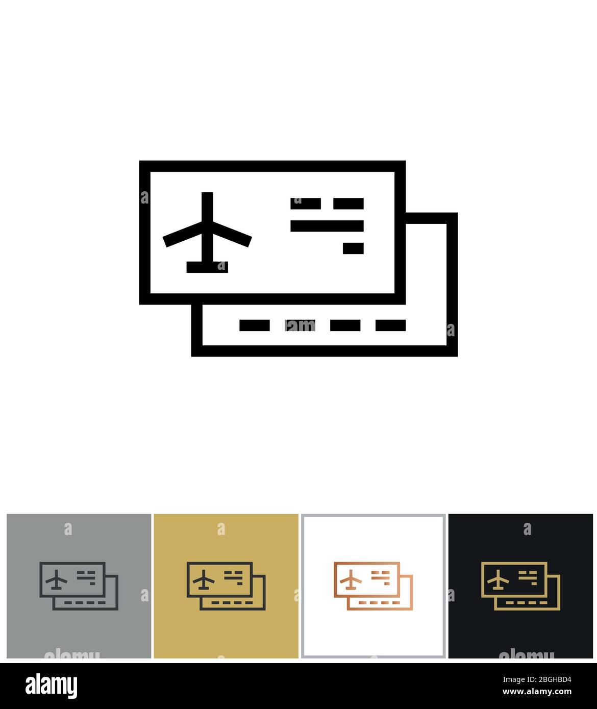 Airplane ticket icon, airliner travel ticket or plane entrance seat ...