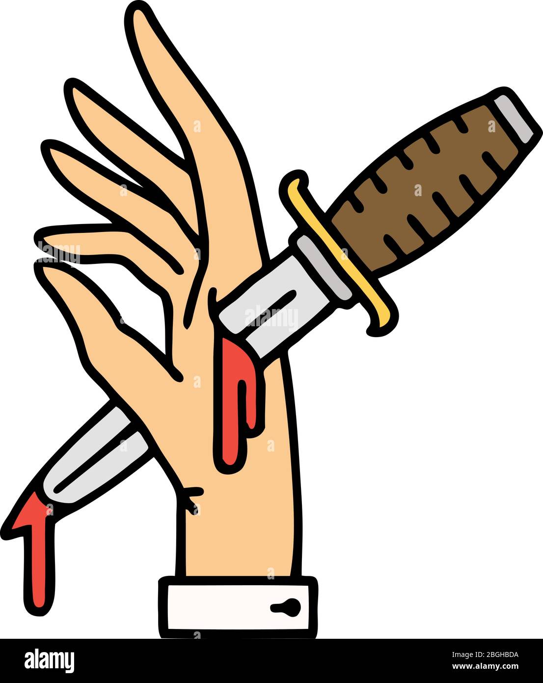 tattoo in traditional style of a dagger in the hand Stock Vector Image ...