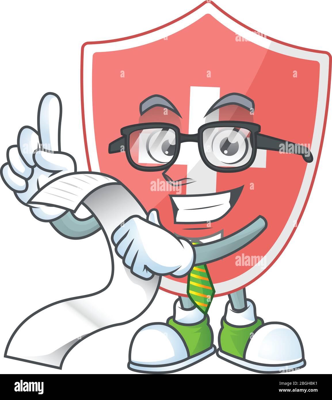 Mascot cartoon concept of medical shield with menu list Stock Vector ...