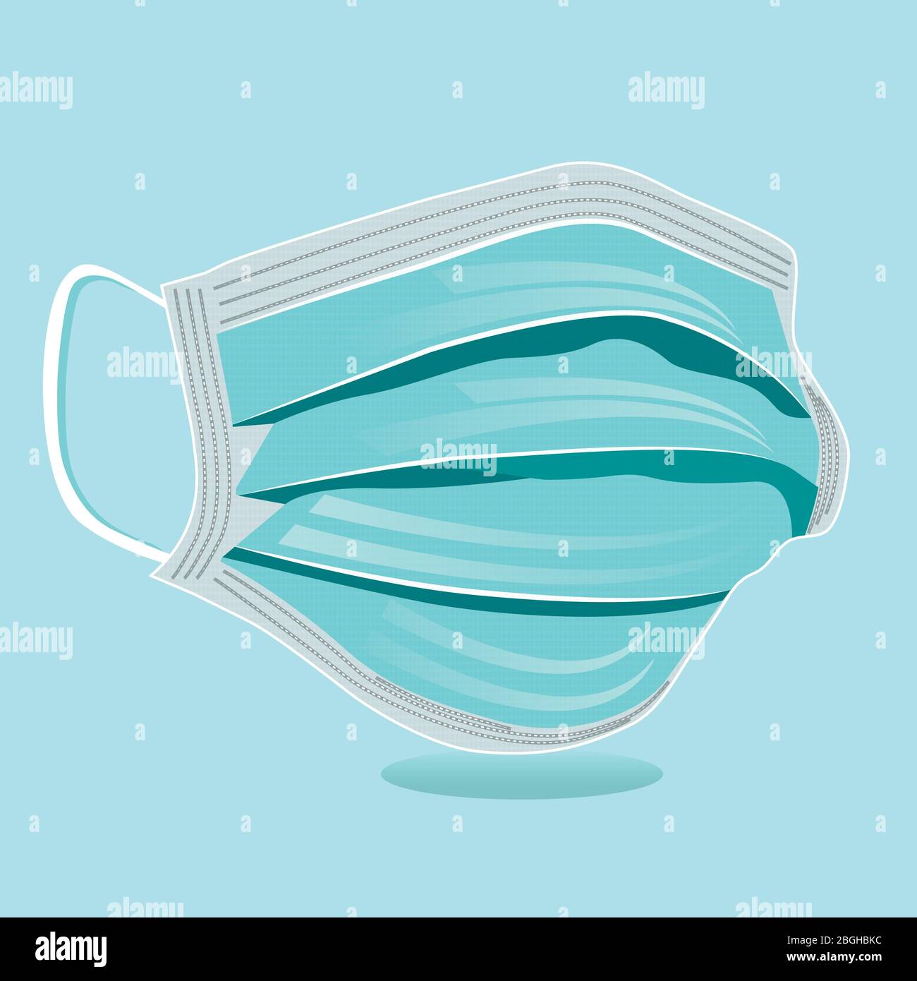 Details 3d medical surgical mask isolated on blue background. COVID19 ...
