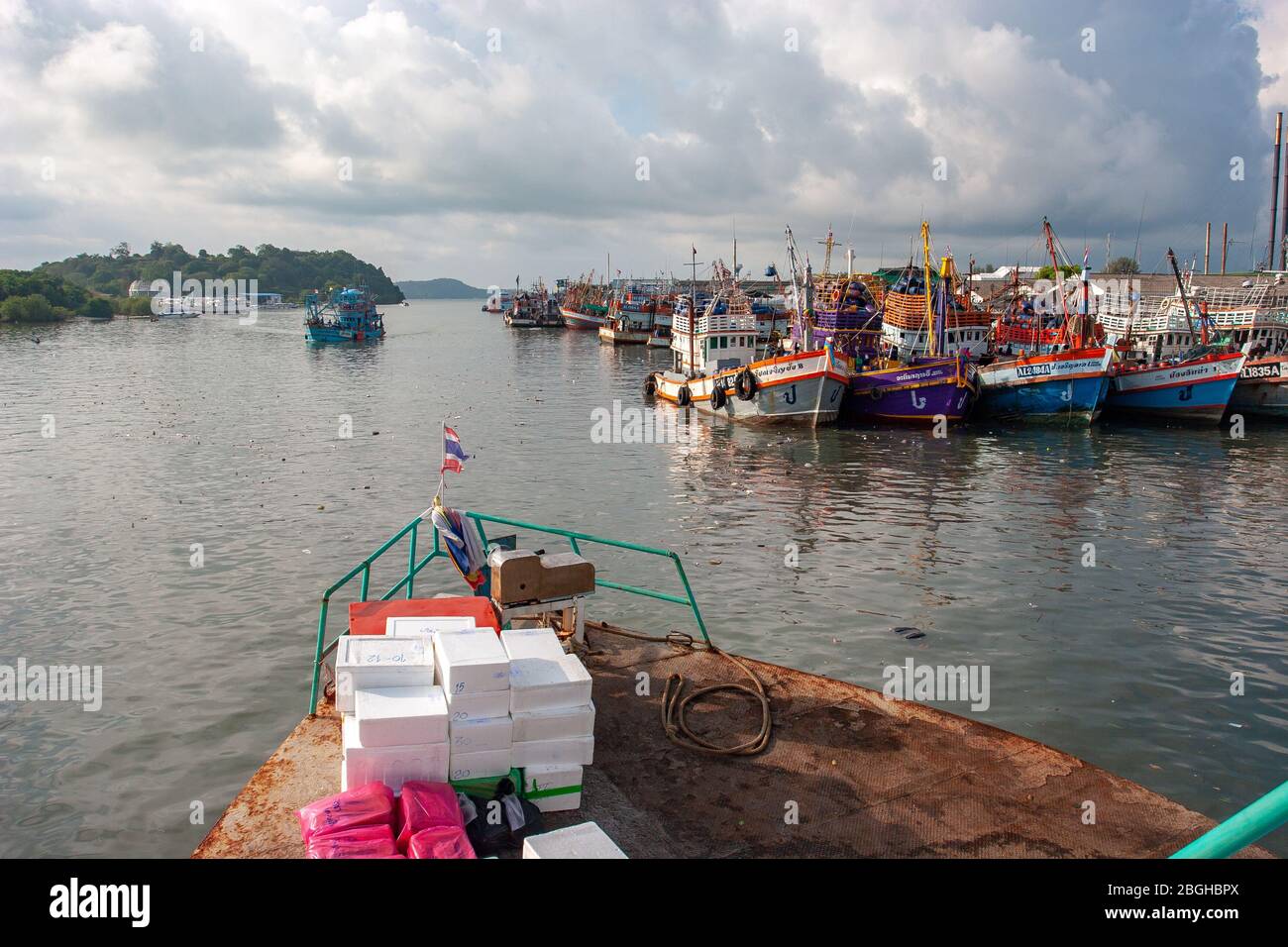 Thailand - January 31, 2018: The nose of an old rusty ship with ...