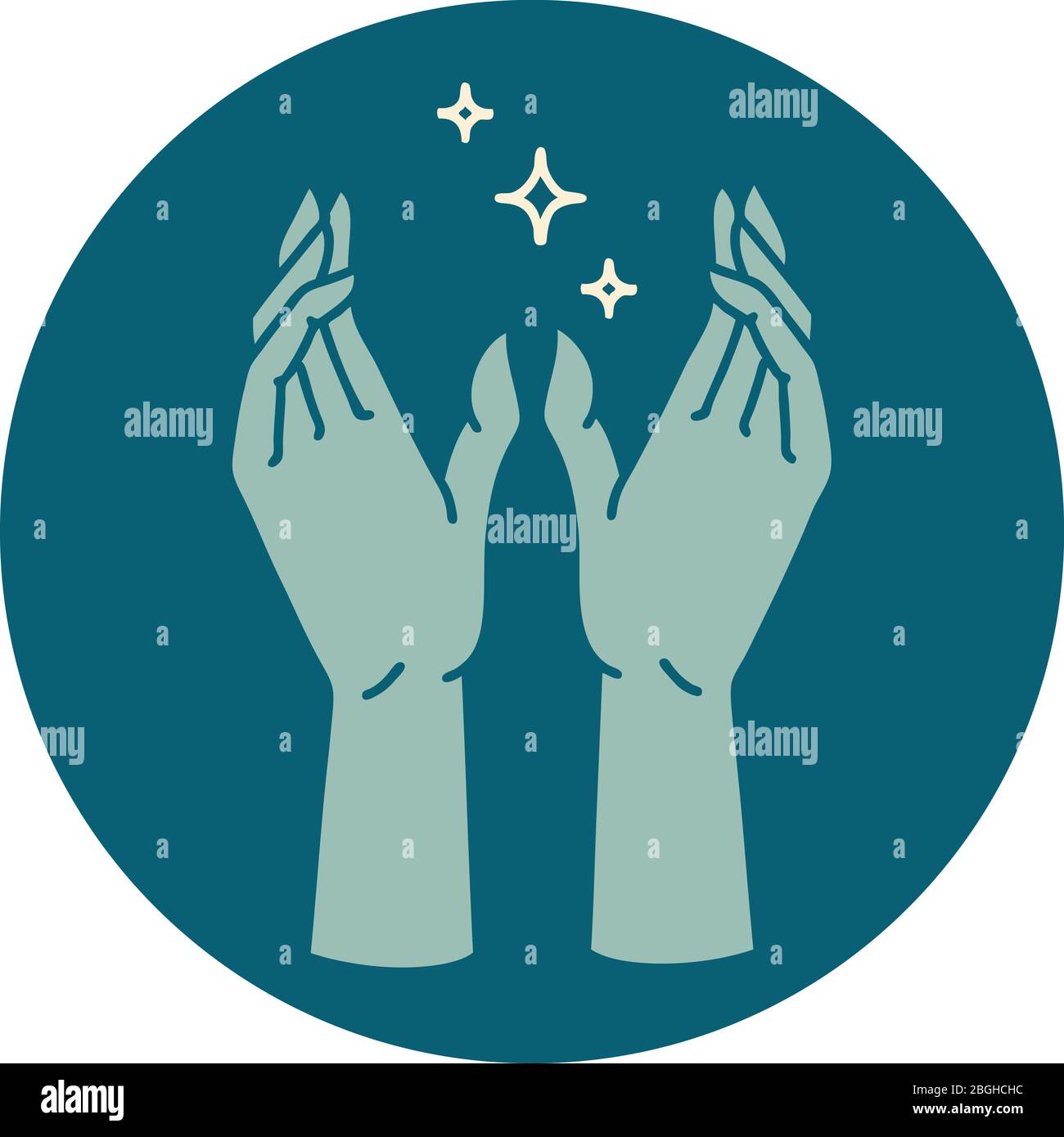 iconic tattoo style image of mystic hands Stock Vector Image & Art - Alamy