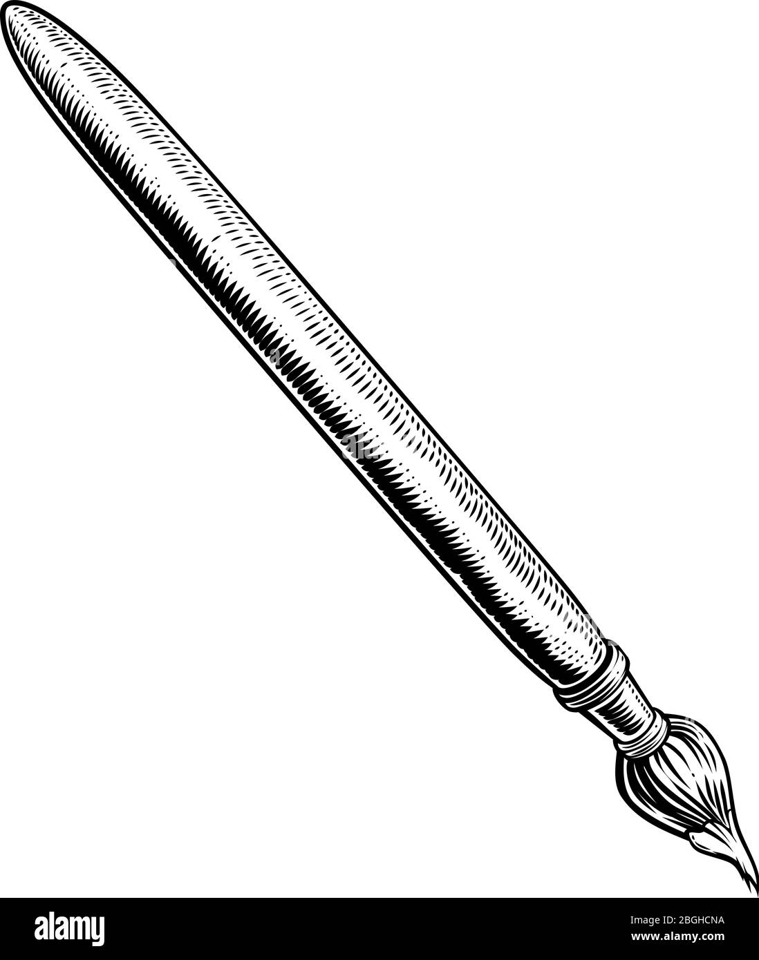 Artists Paintbrush Vintage Engraved Woodcut Print Stock Vector Image ...