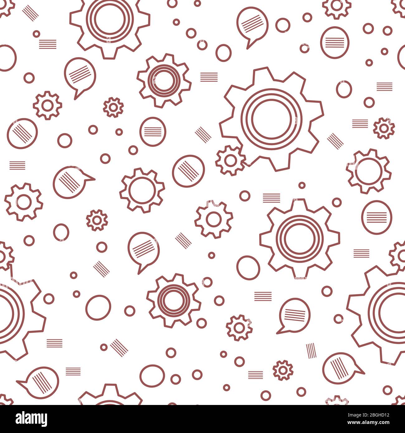Vector industry seamless pattern Illustration with gear, cog wheel ...