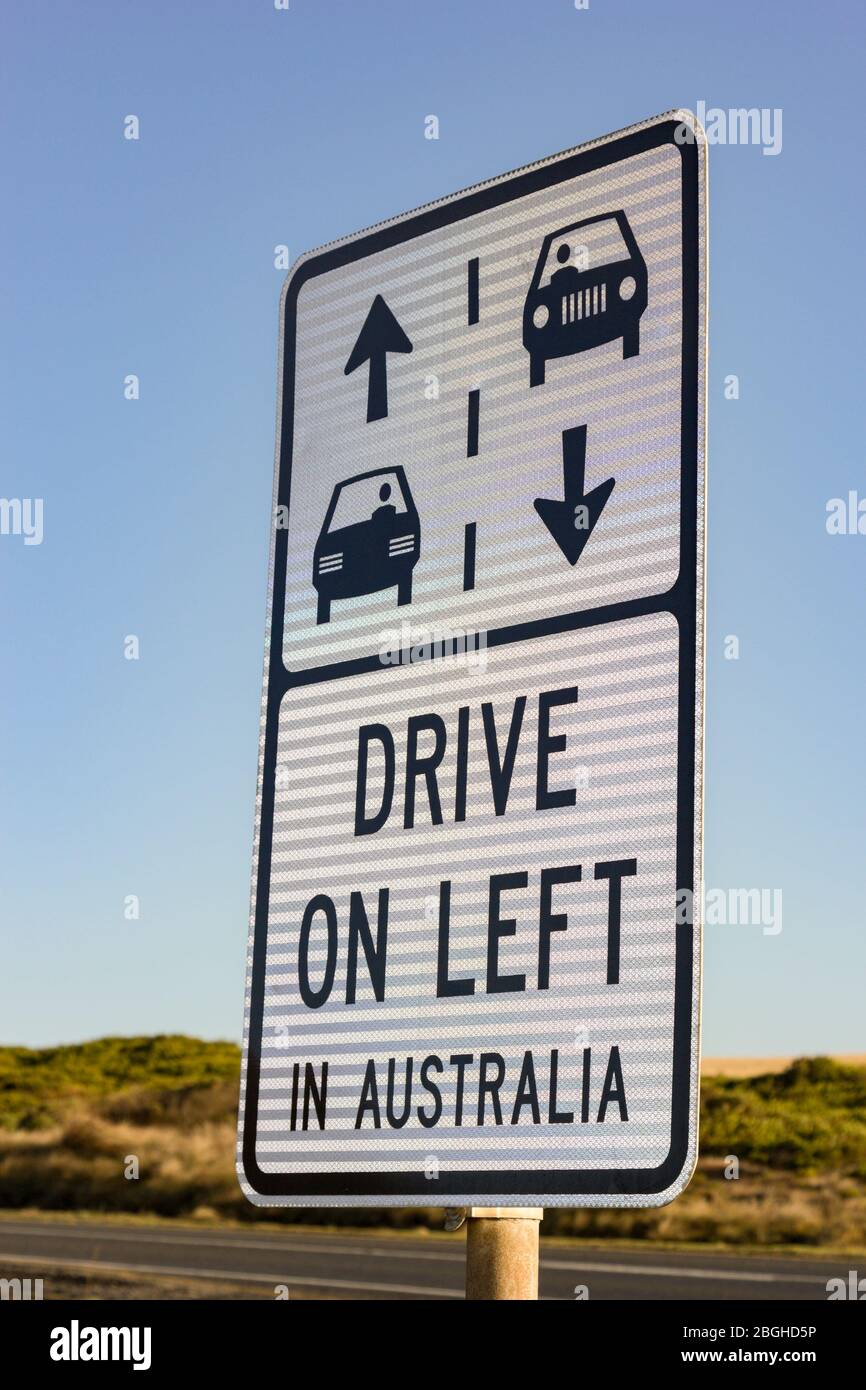 Road sign in Australia. Melbourne, Victoria, Australia Stock Photo - Alamy