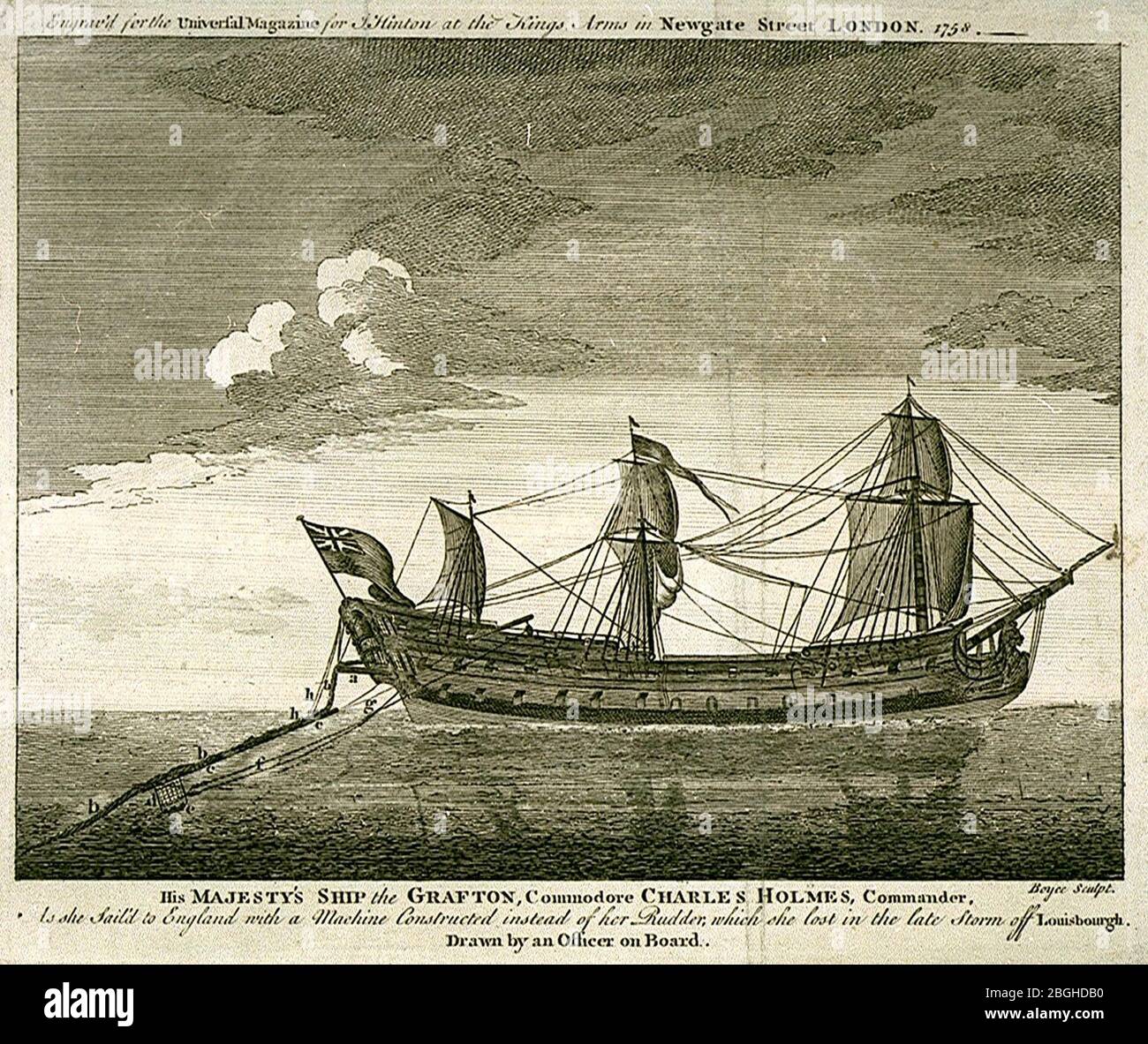 His Majesty's Ship the Grafton Commodore Charles Holmes, Commander, As ...