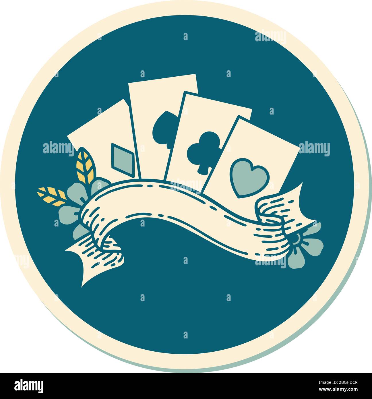 sticker of tattoo in traditional style of cards and banner Stock Vector ...