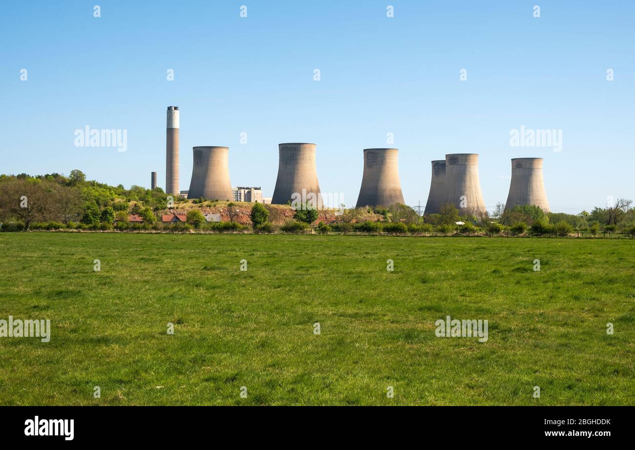 Countryside power station background image Stock Photo - Alamy