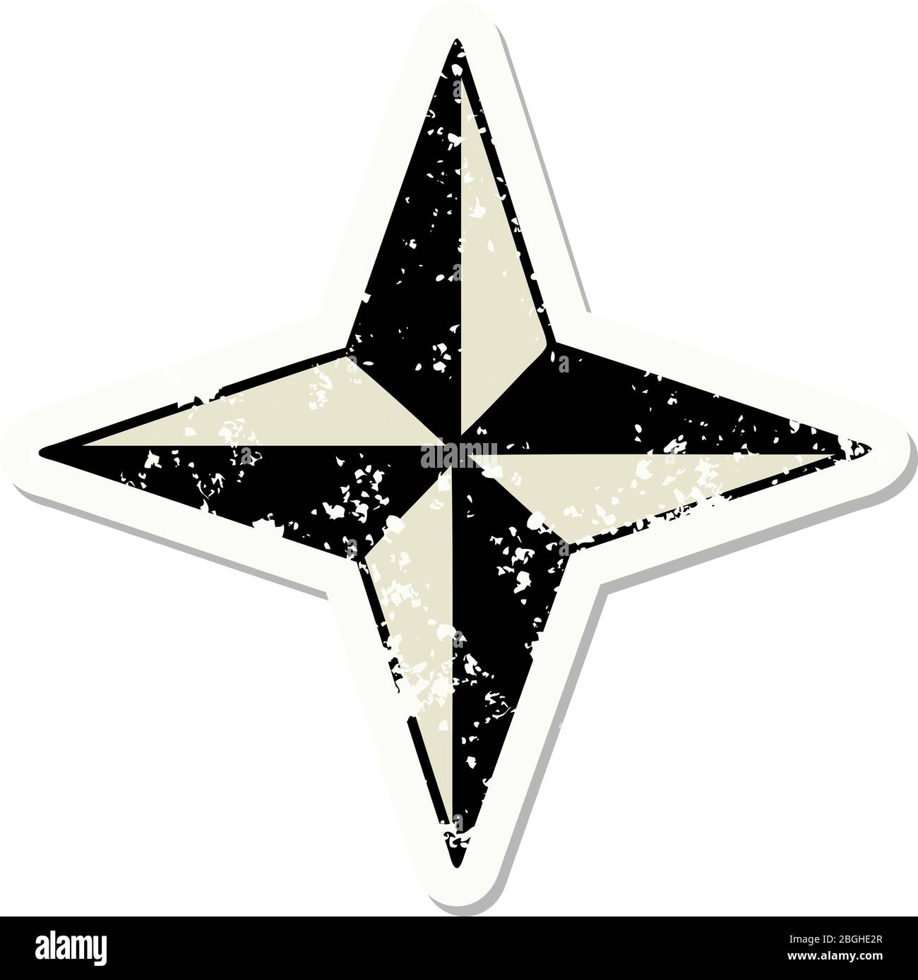 distressed sticker tattoo in traditional style of a star symbol Stock ...