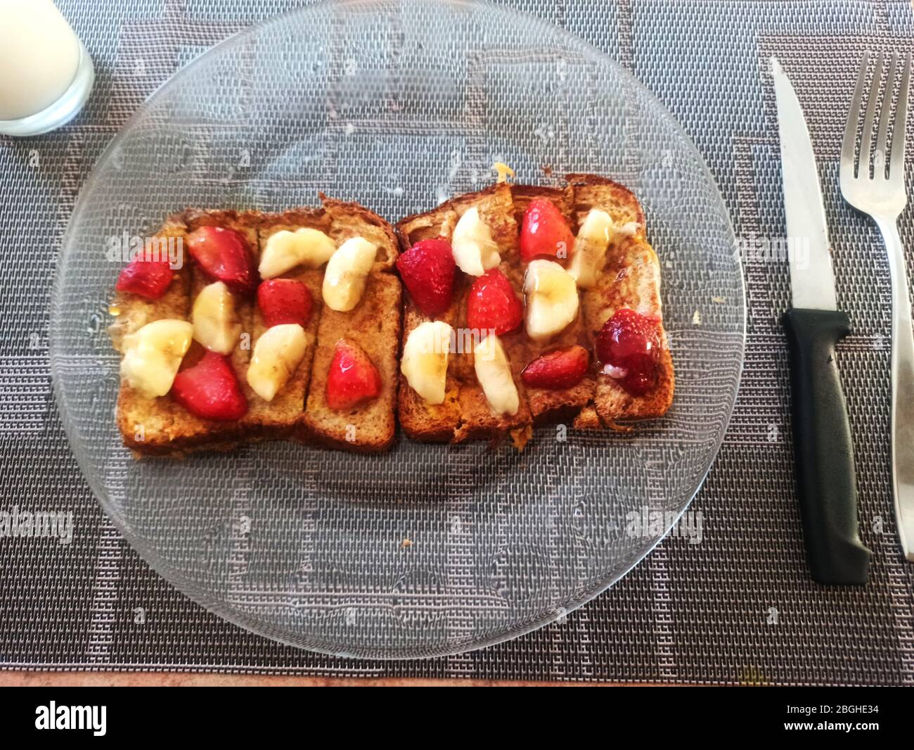 Toast bread with fruits Stock Photo - Alamy