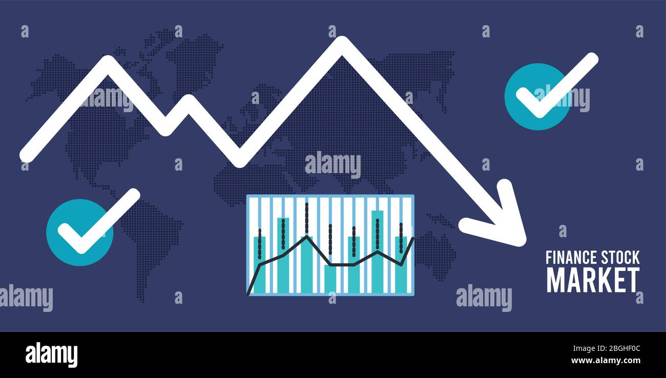economic recession infographic with arrows and statistics Stock Vector ...