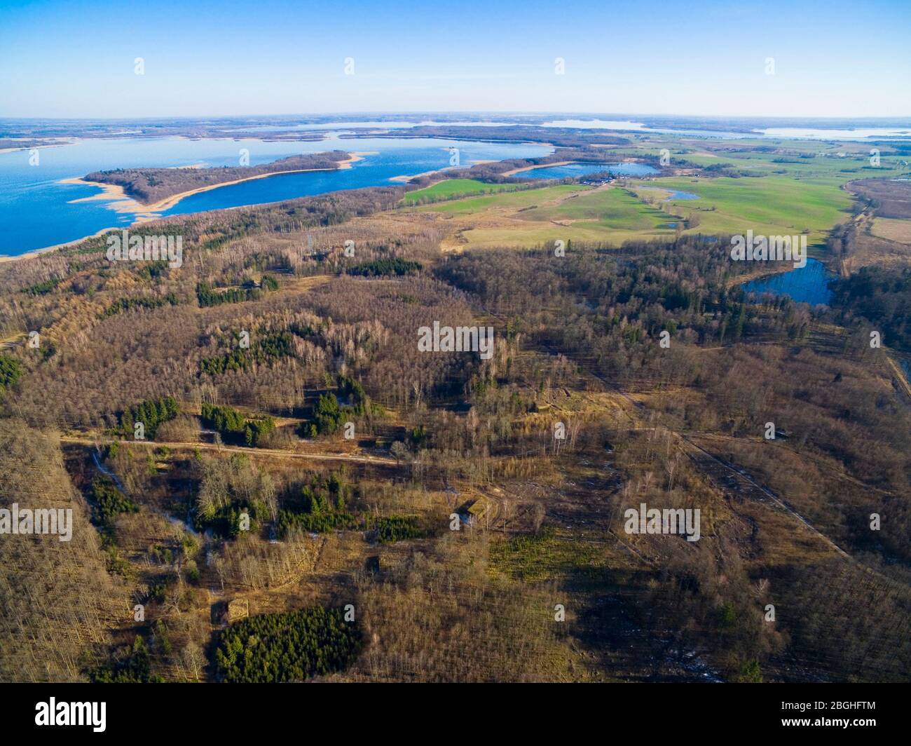 Aerial view of reinforced concrete bunkers belonged to Headquarters of ...