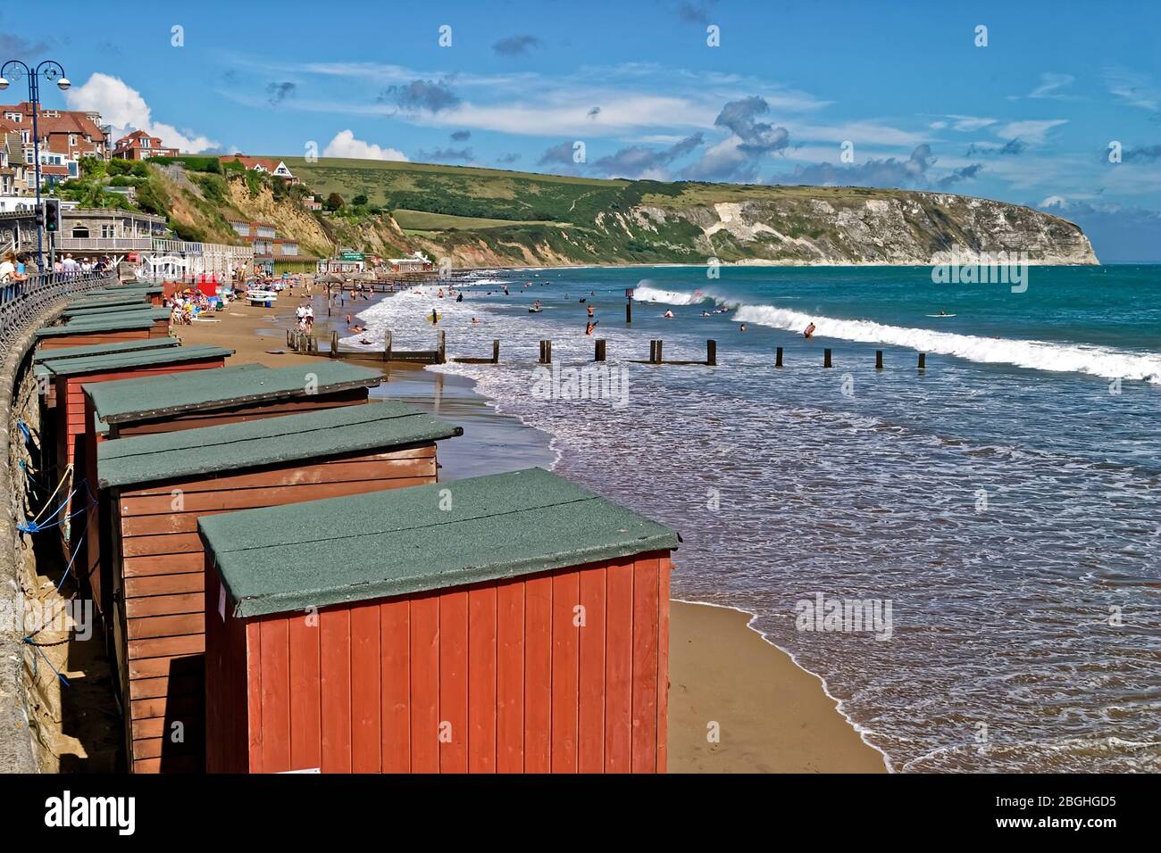 Swanage bay with groyne dorset hi-res stock photography and images - Alamy