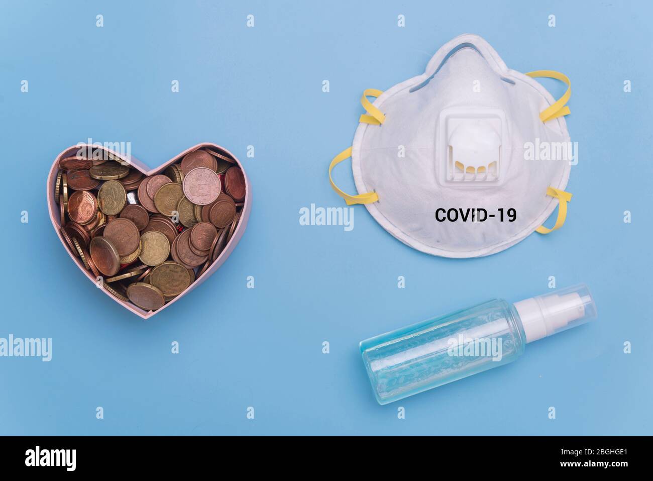 Donation box heart shaped for emergency Stock Photo - Alamy