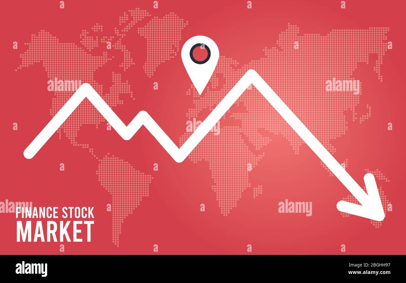 economic recession infographic with arrow and earth map Stock Vector ...