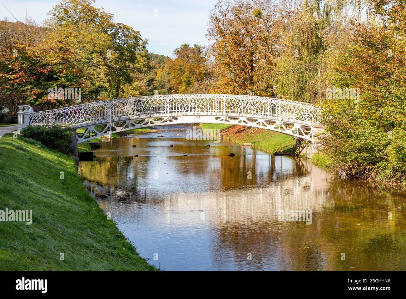 Bridge and Riverwalk around Bade-Baden village, Baden Baden, Germany ...