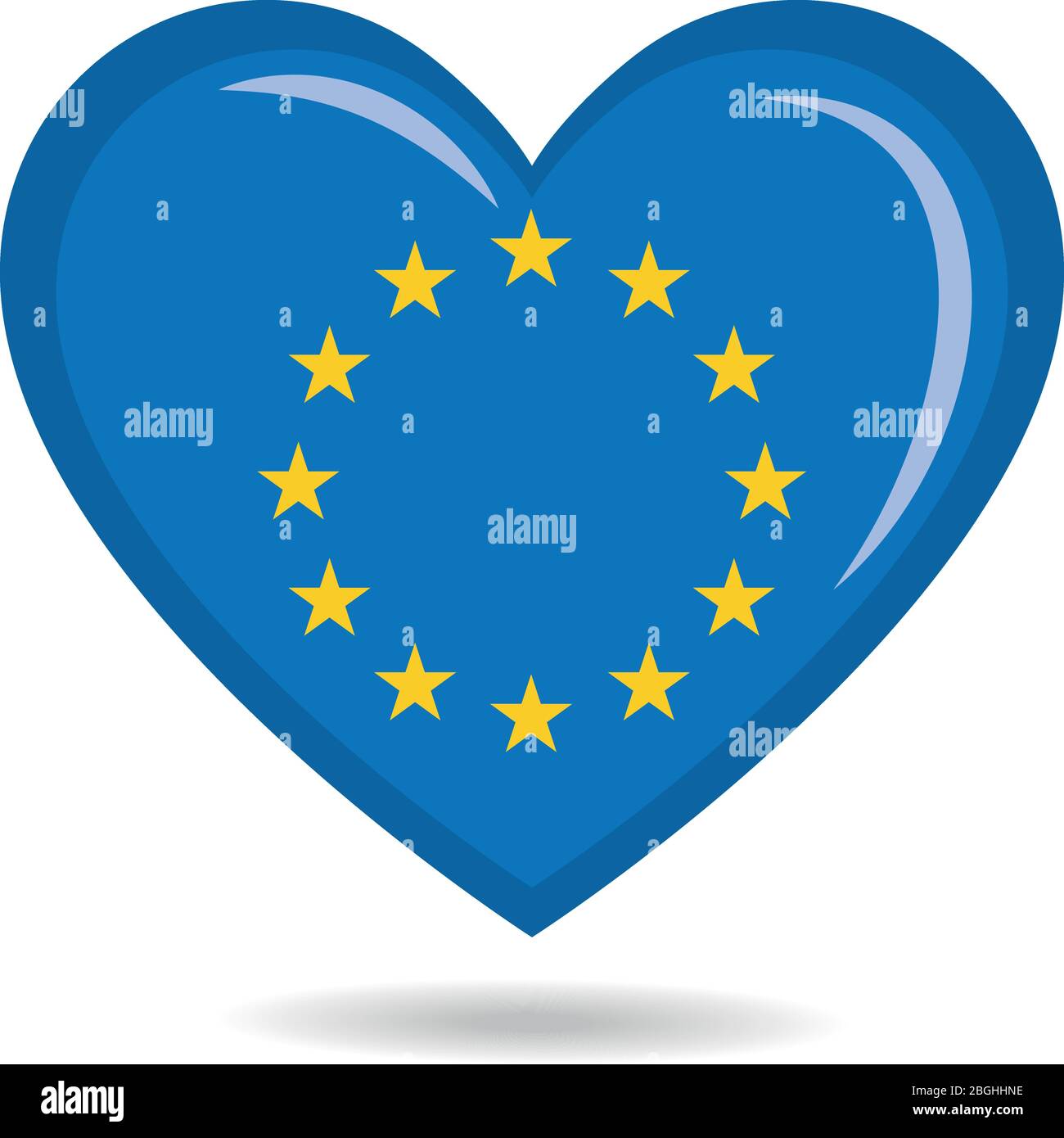 European Union flag in heart shape vector illustration Stock Vector ...
