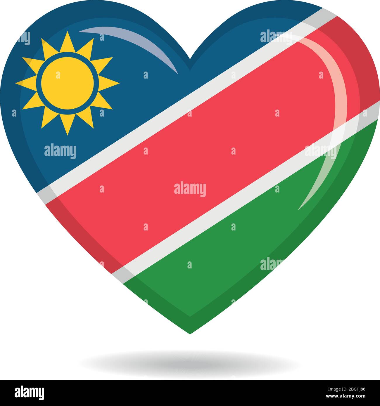 Namibia national flag in heart shape vector illustration Stock Vector ...