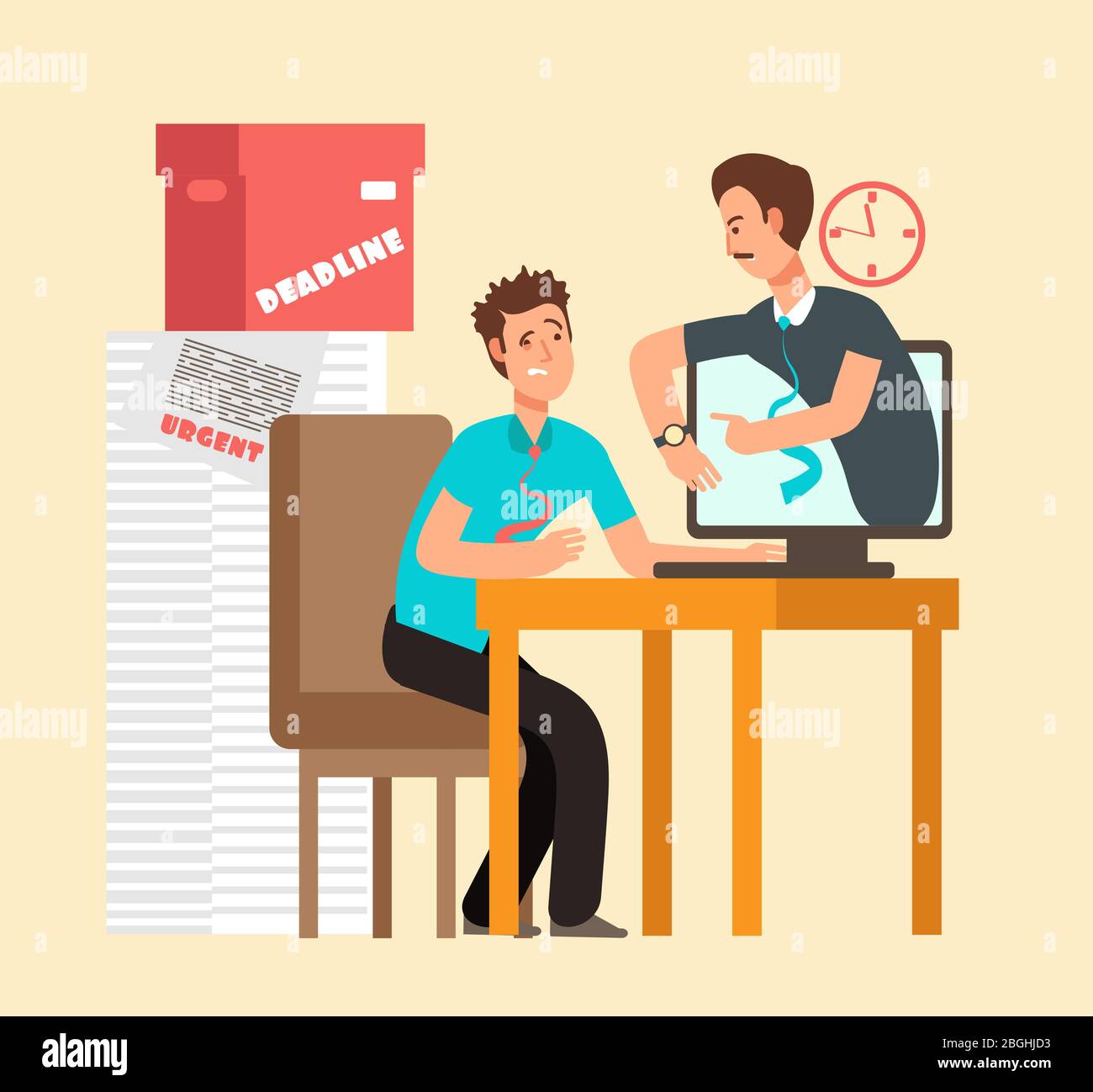 Frustrated man computer Stock Vector Images - Alamy