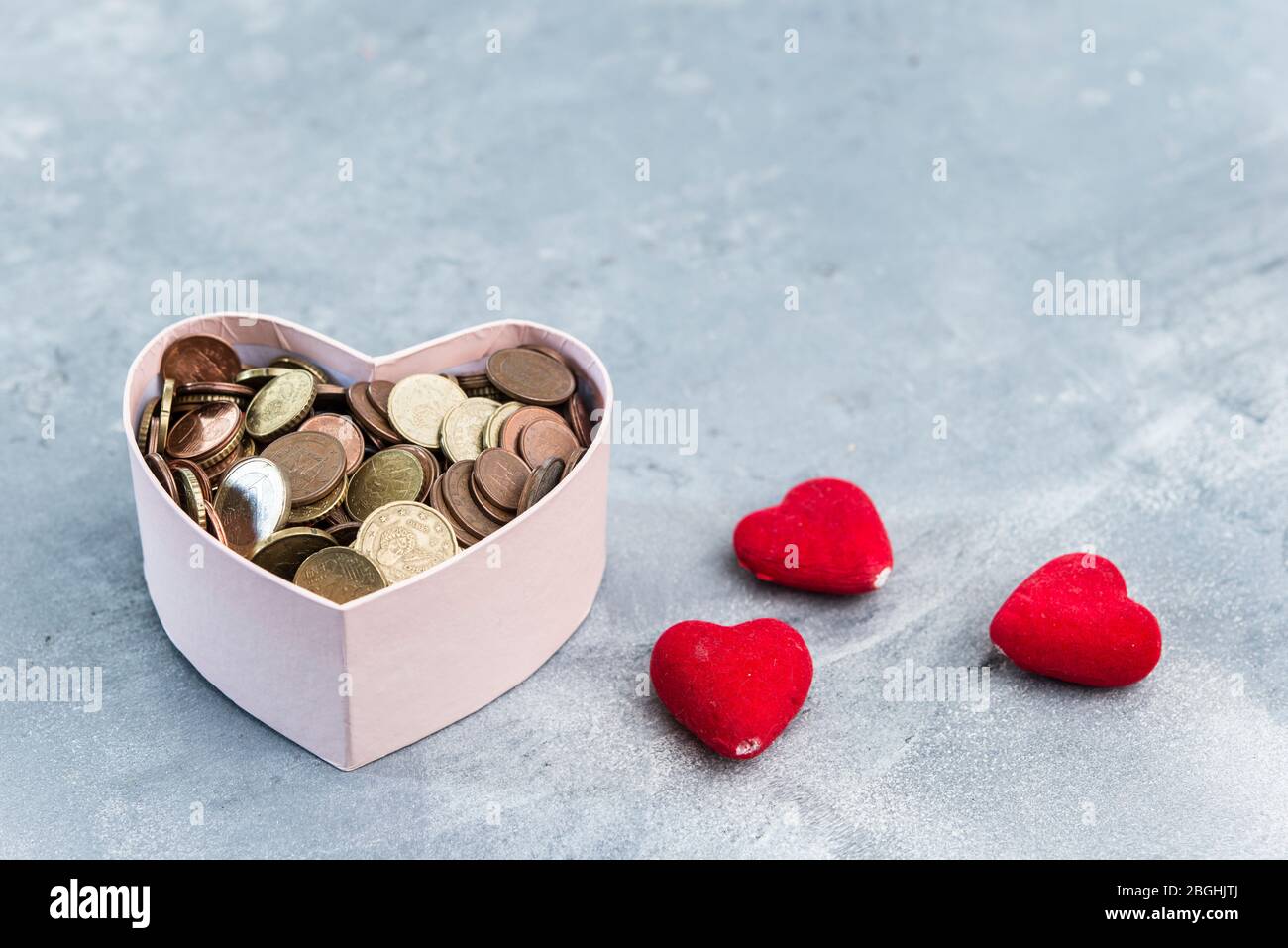 Donation box heart shaped for emergency Stock Photo - Alamy