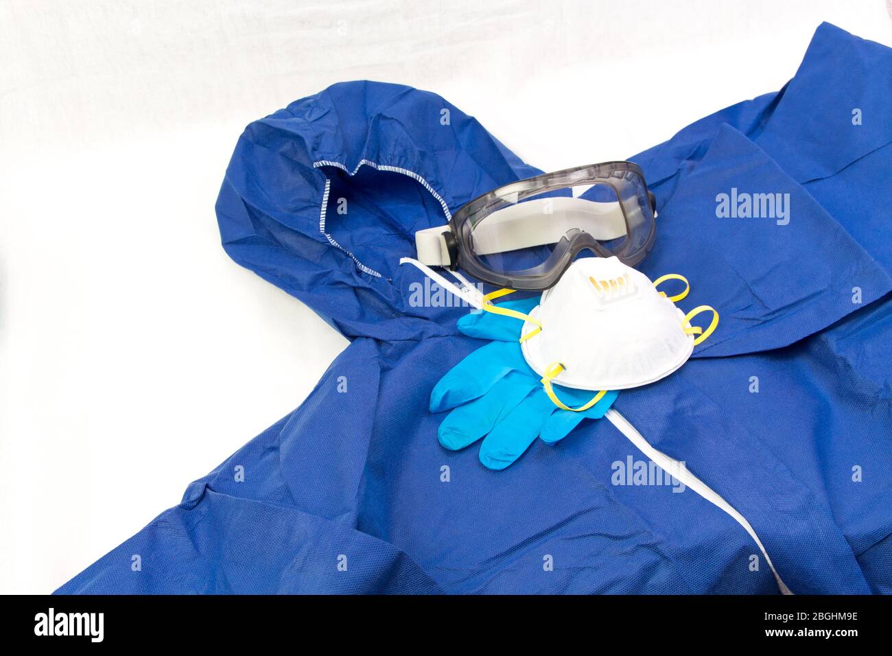 Personal protection equipment for medical personnel. Protective glasses ...