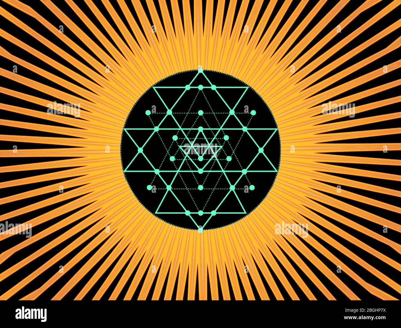Spiritual background for meditation with sri yantra in color mandala ...