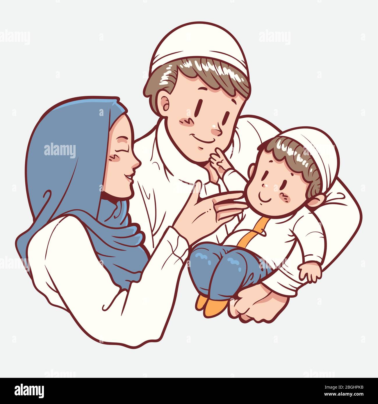 Illustration of a Moslem family Stock Vector Image & Art - Alamy