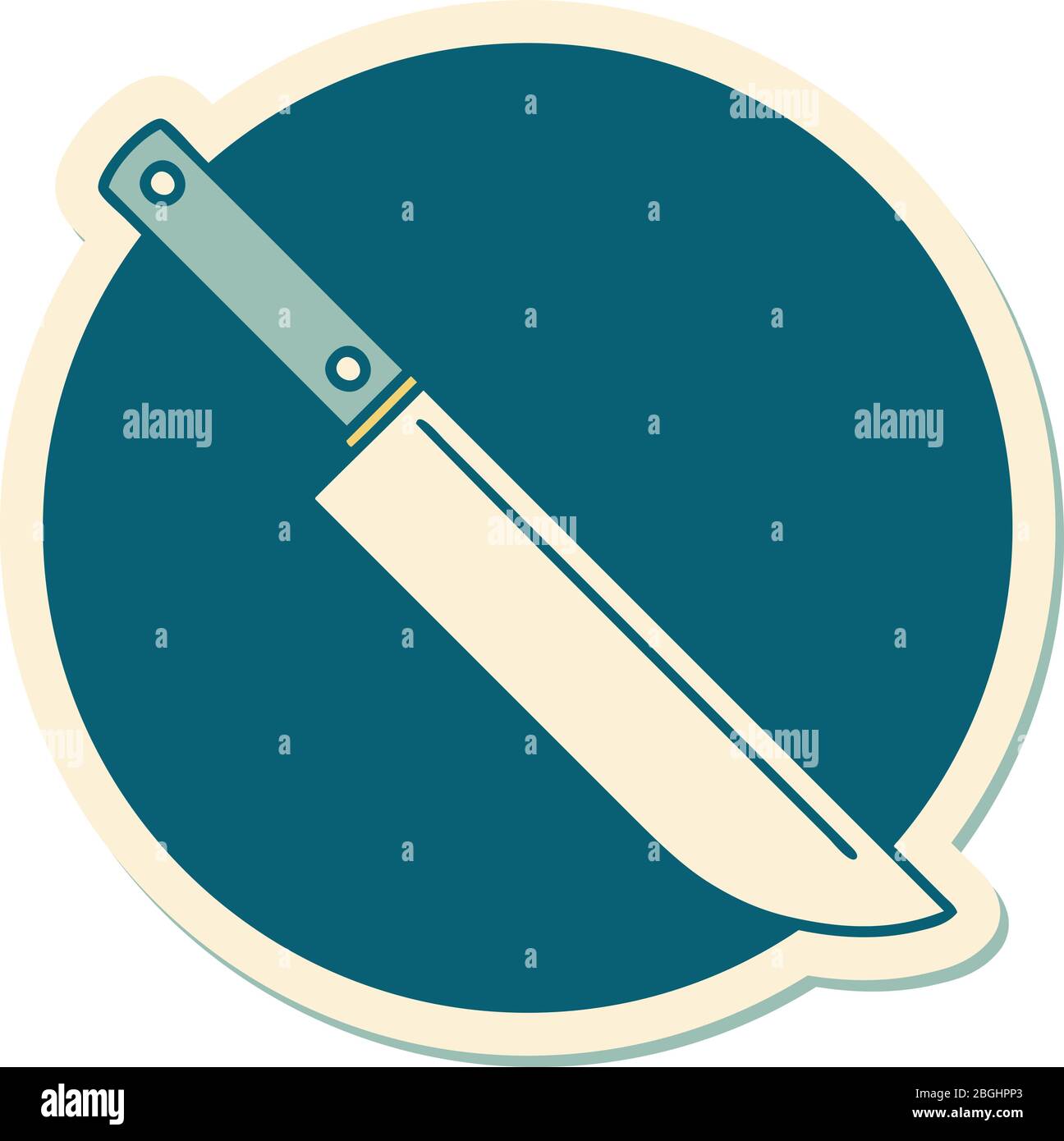 sticker of tattoo in traditional style of a knife Stock Vector Image ...