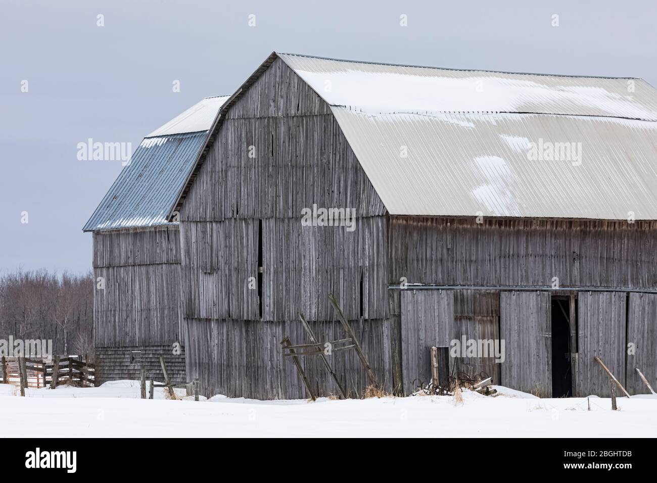 Classic wooden barn in an agricultural region of the eastern Upper ...