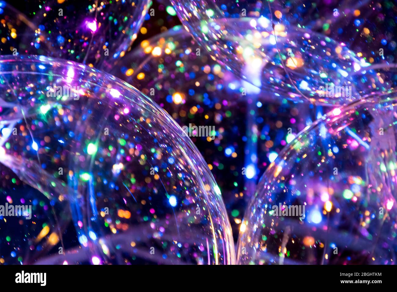 Crystal clear and transparent balloons with led colourful light inside ...